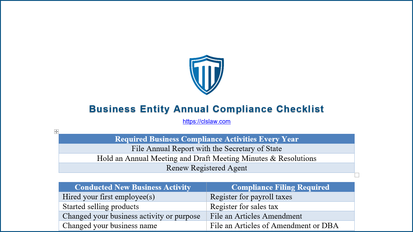 Annual Compliance Checklist – Law Office of Christopher Smith Annual Compliance Checklist – Law Office of Christopher Smith